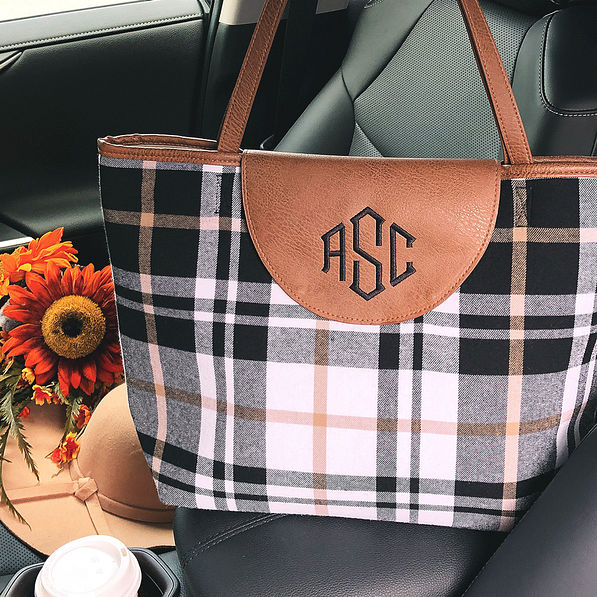 Personalized Plaid Classic Tote – Marleylilly