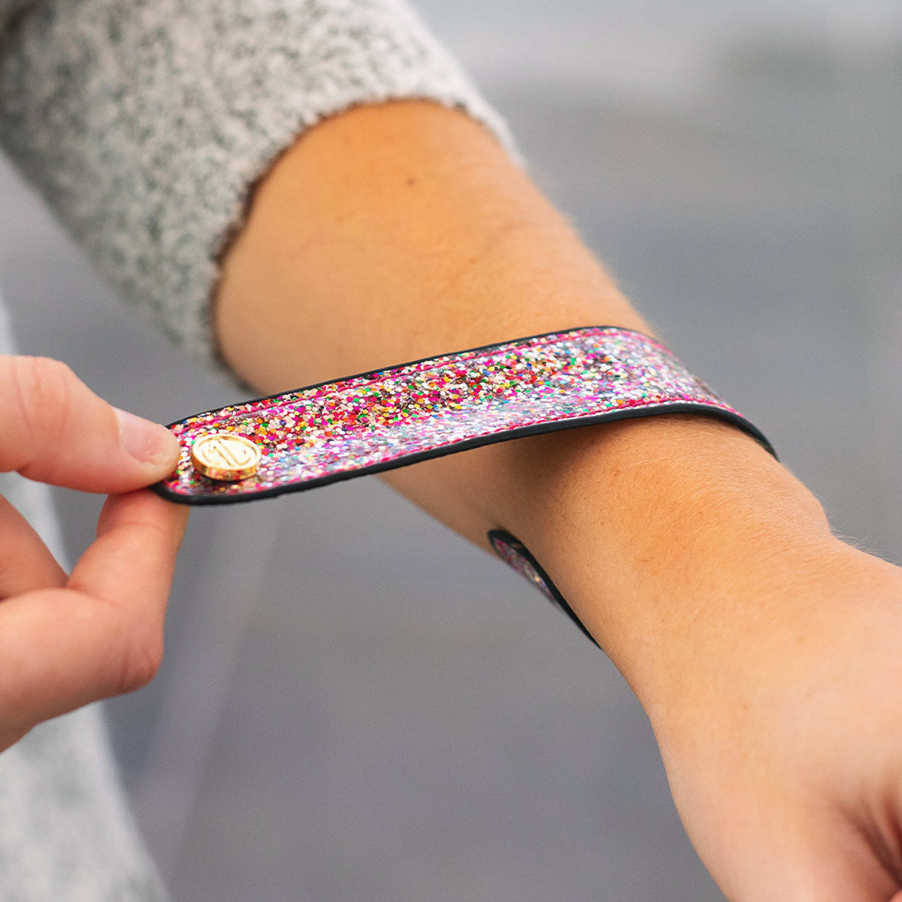 Colorful Glitter Slap Bracelet Cuff - Marleylilly