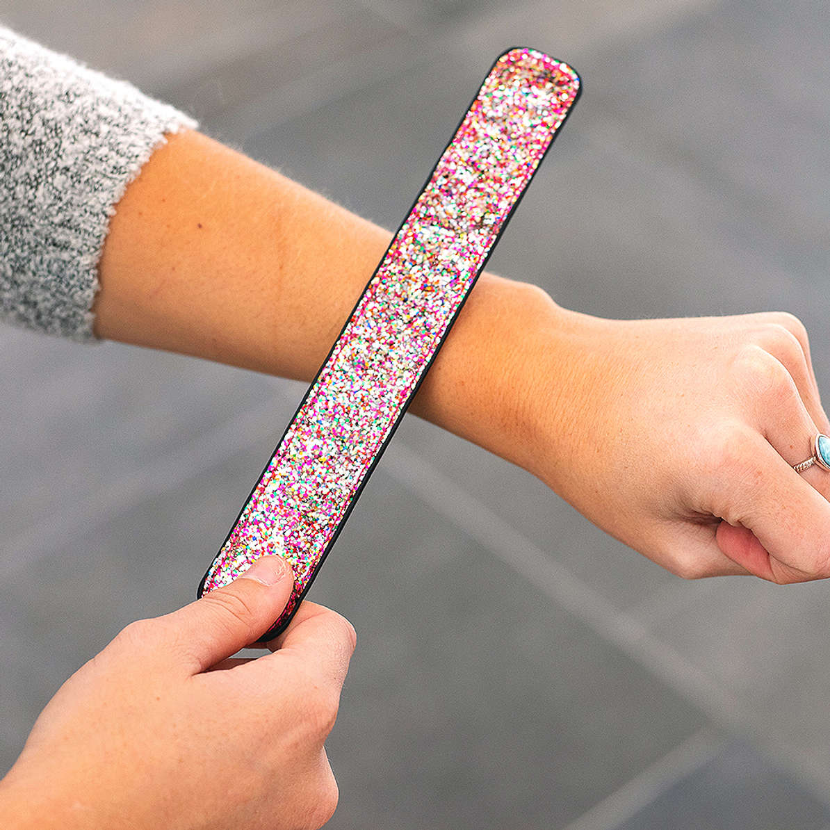 Colorful Glitter Slap Bracelet Cuff - Marleylilly