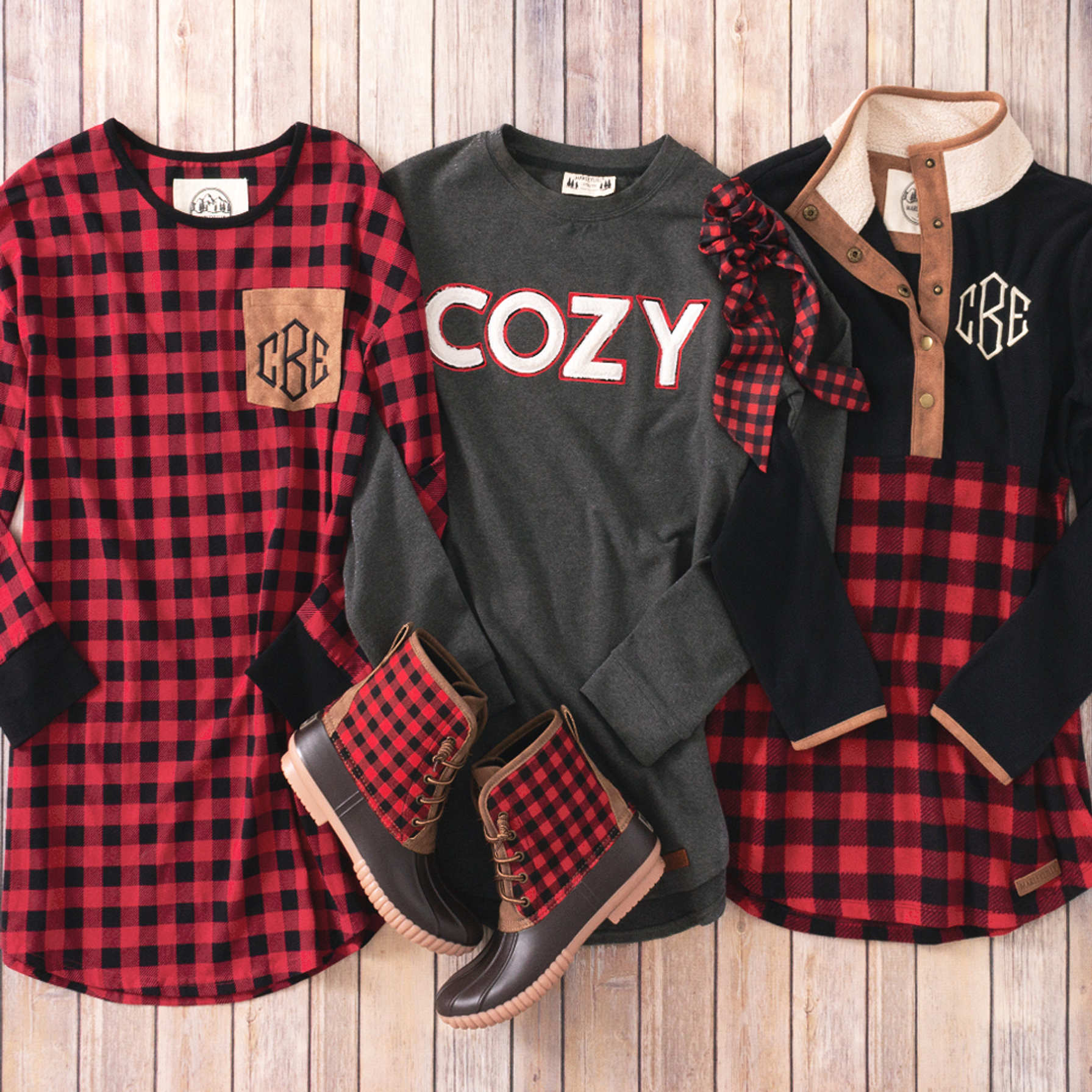 Personalized Buffalo Plaid Fleece Pullover