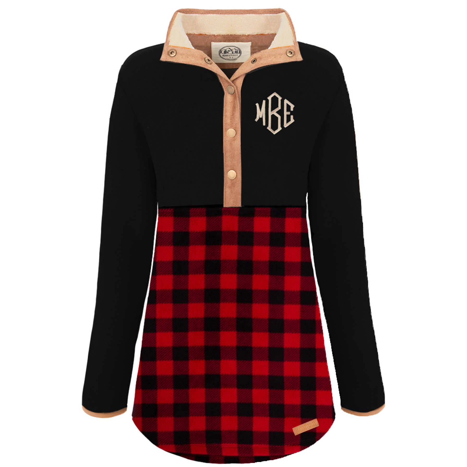 Personalized Buffalo Plaid Fleece Pullover