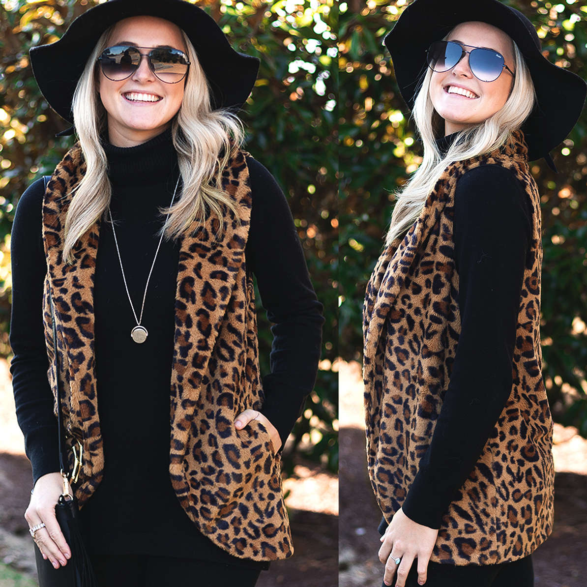 Cozy Faux Fur Leopard Vest