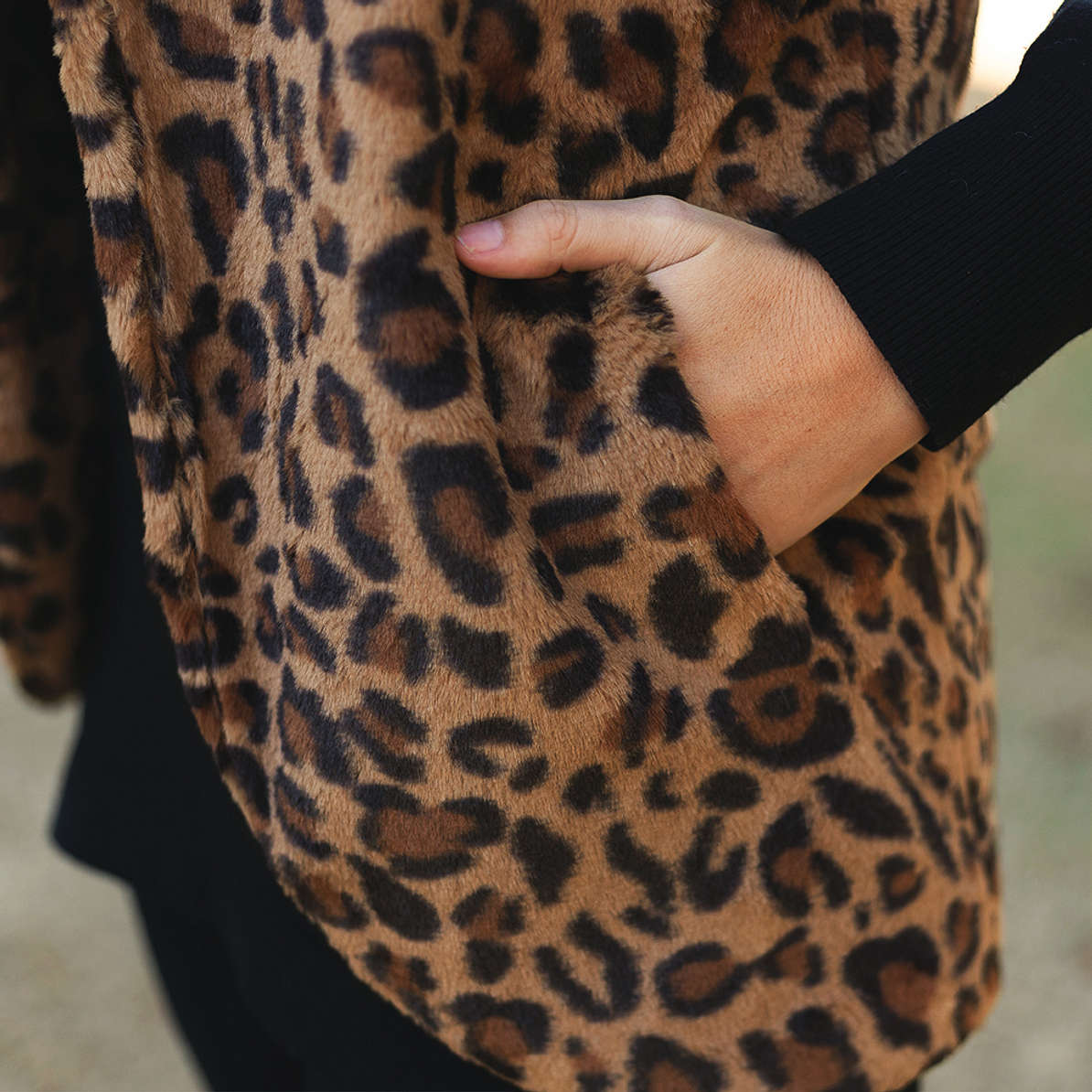 Cozy Faux Fur Leopard Vest
