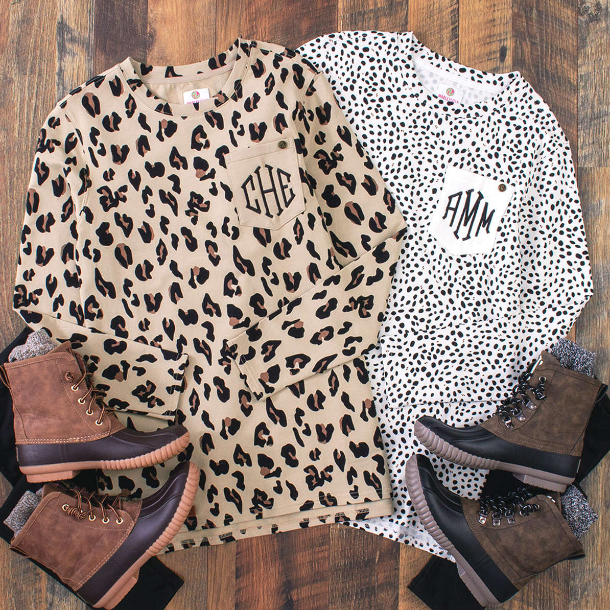 Monogrammed Leopard Sweatshirt - Marleylilly