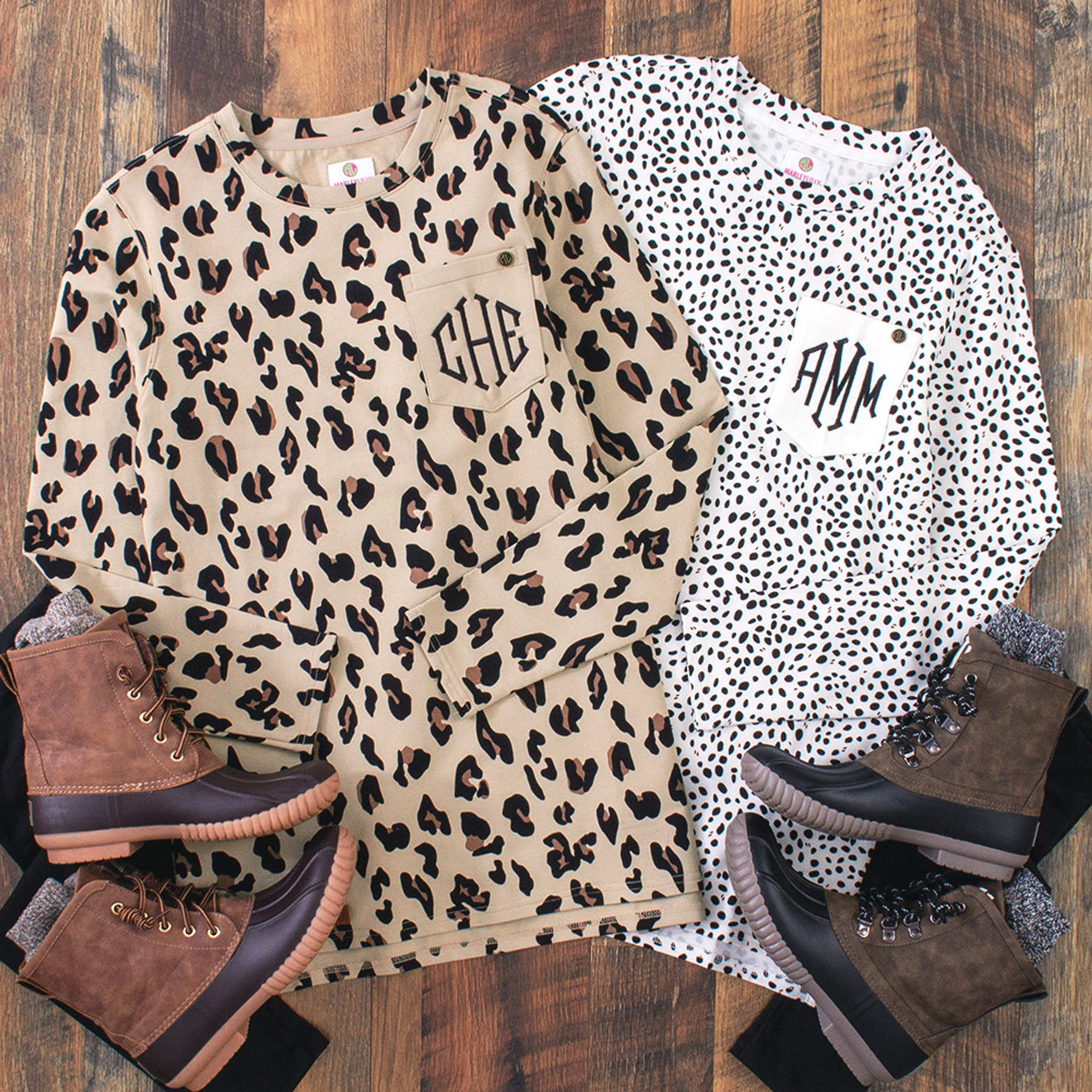 Monogrammed Leopard Sweatshirt - Marleylilly