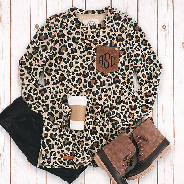 Women's Personalized Leopard Sweatshirt - Marleylilly