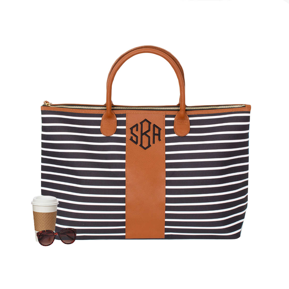 Personalized Striped Carry-on Bag
