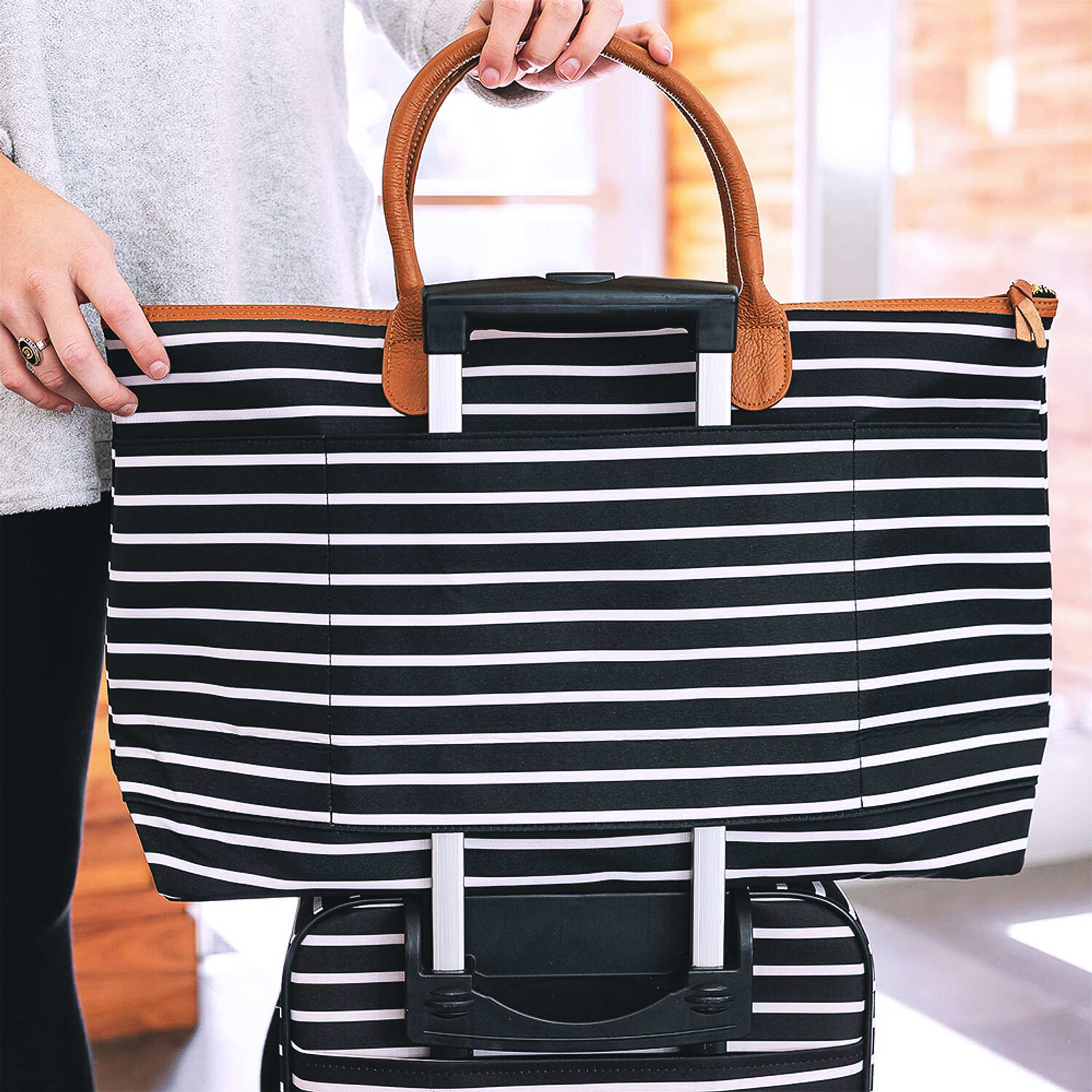 Personalized Striped Carry-on Bag