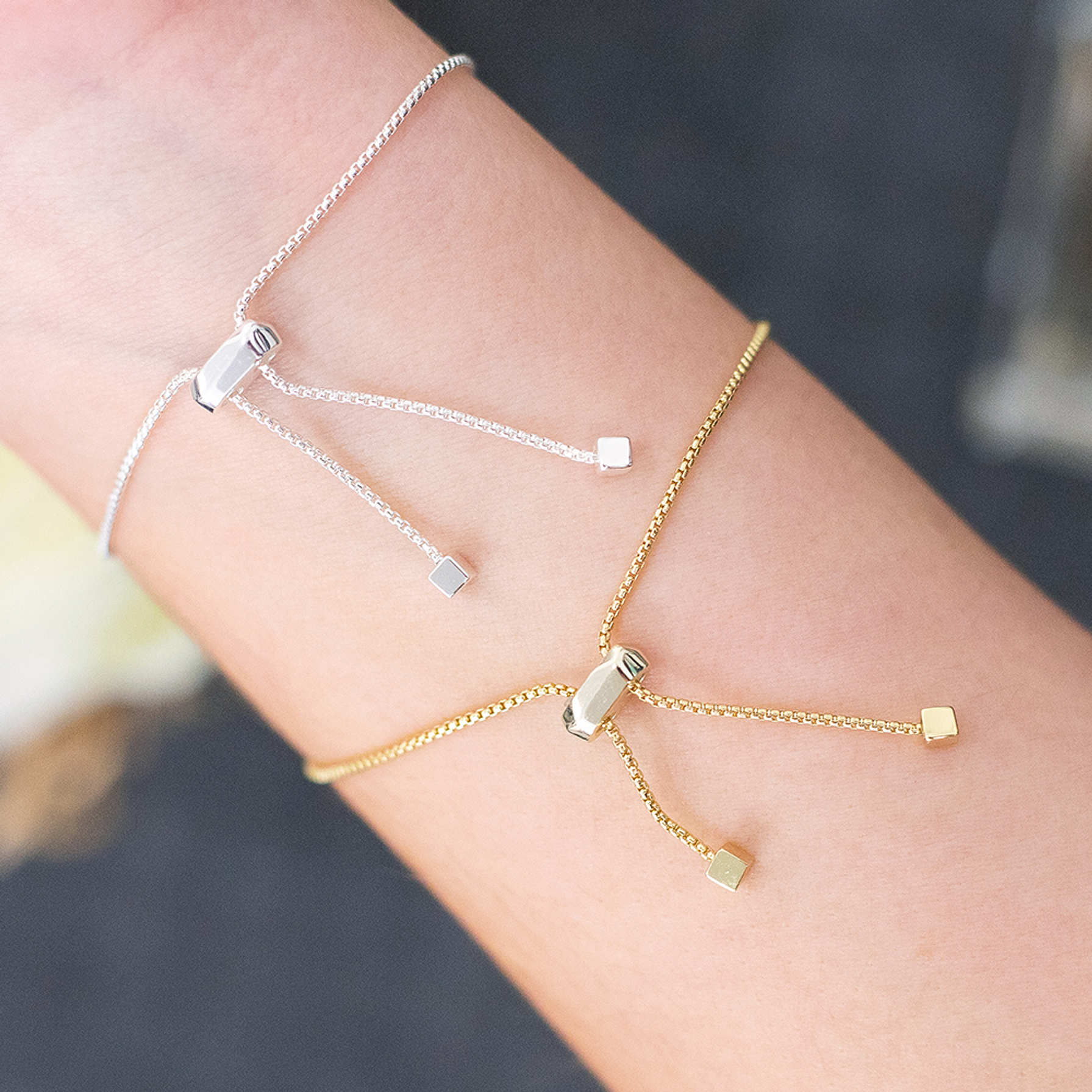 Personalized Adjustable Bar Bracelet - Marleylilly