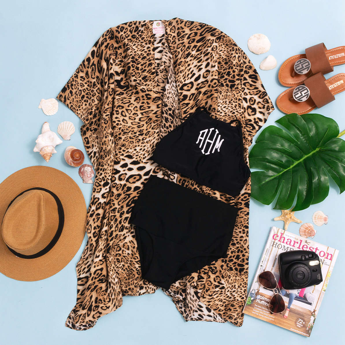 Leopard Kimono - Sheer Leopard Cover Up w/ Open Front