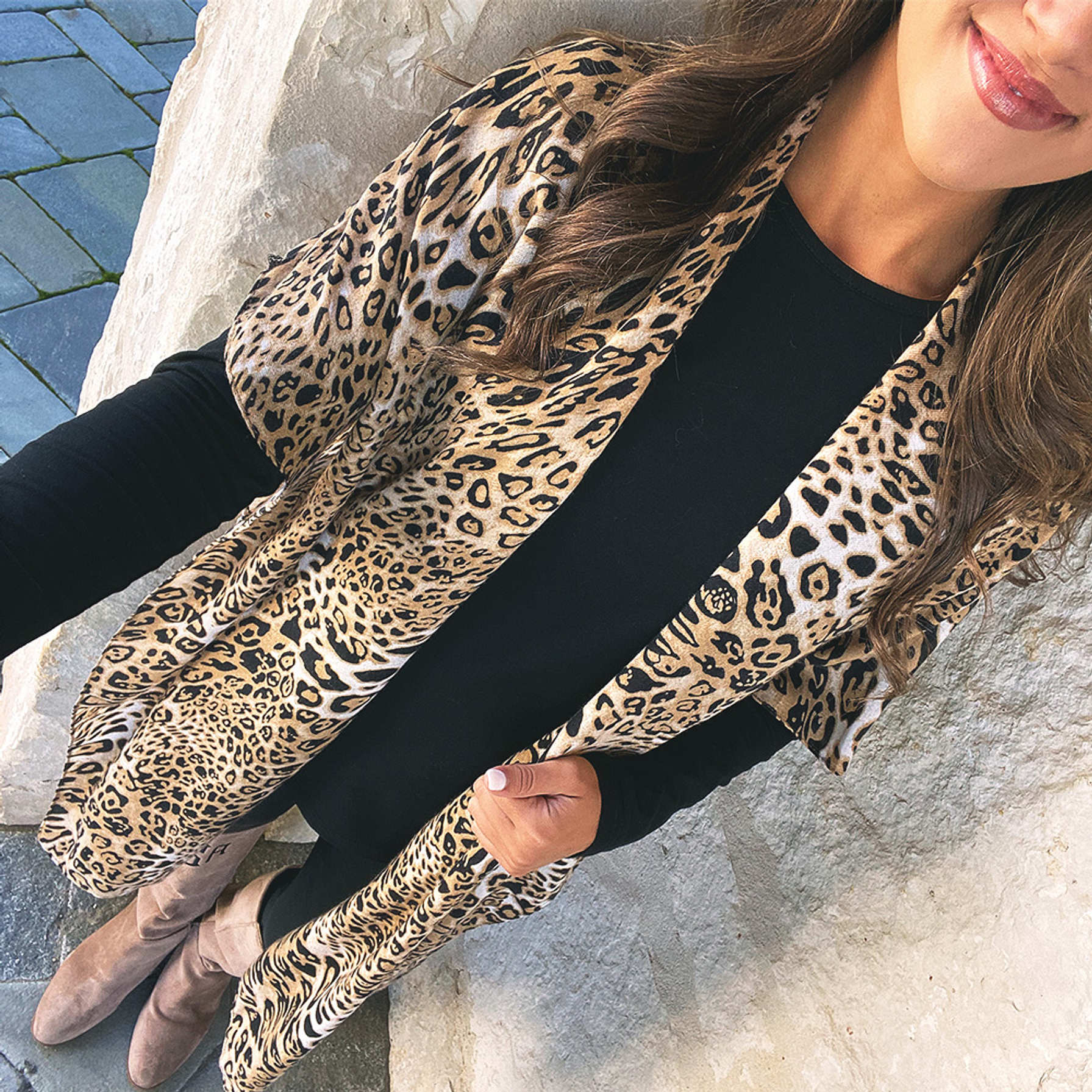 Leopard Kimono - Sheer Leopard Cover Up w/ Open Front