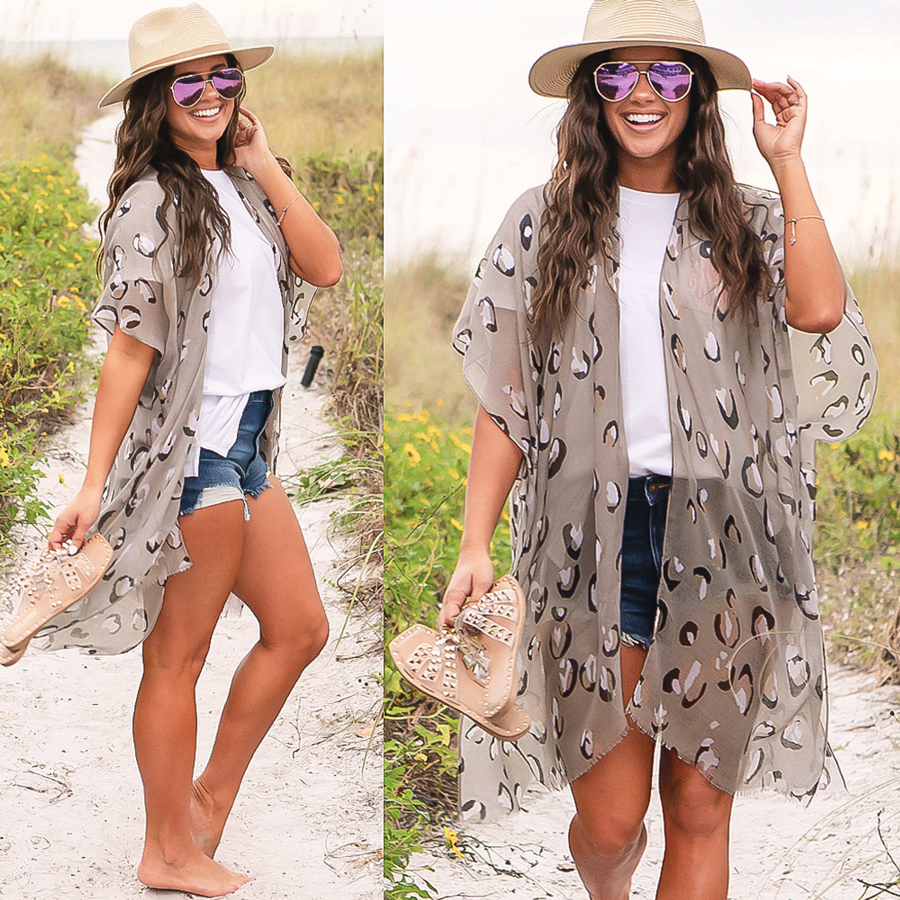 Leopard Kimono Cover Up