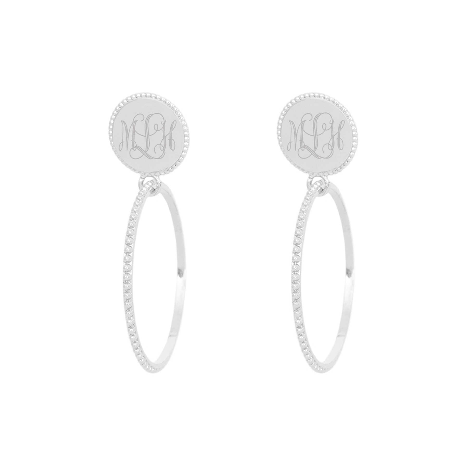 Women's Personalized Beaded Hoop Earrings - Marleylilly