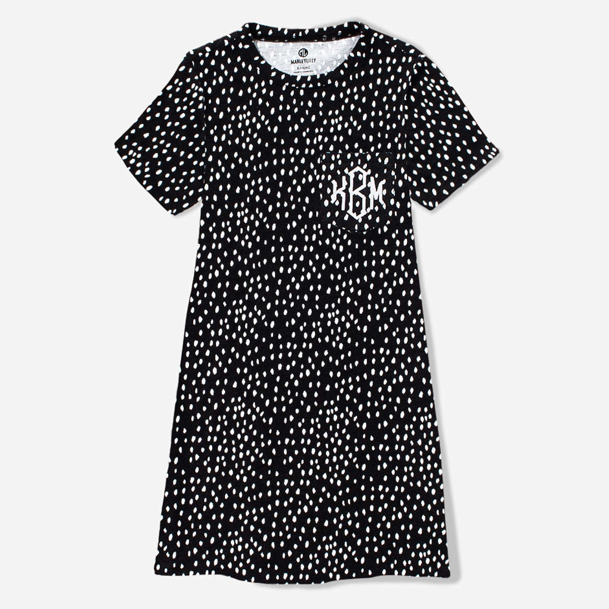 Monogrammed T-Shirt Dress, Short Sleeve - Marleylilly