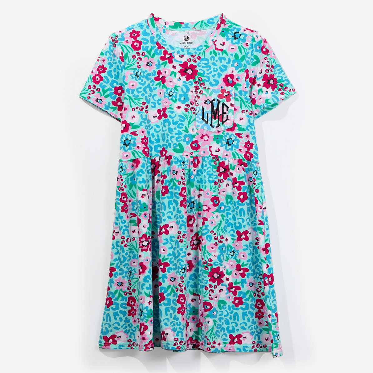 Monogrammed T-Shirt Dress, Short Sleeve - Marleylilly