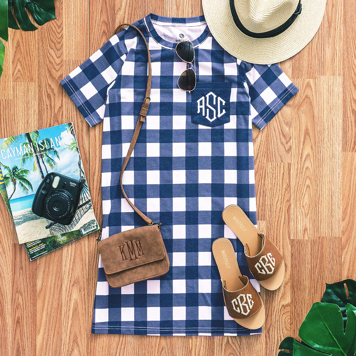Monogrammed T-Shirt Dress, Short Sleeve - Marleylilly