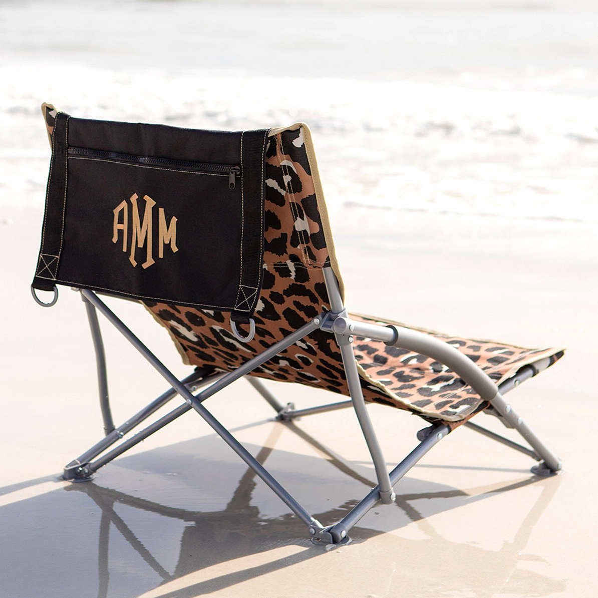 Monogrammed Beach Chair with Pocket - Marleylilly