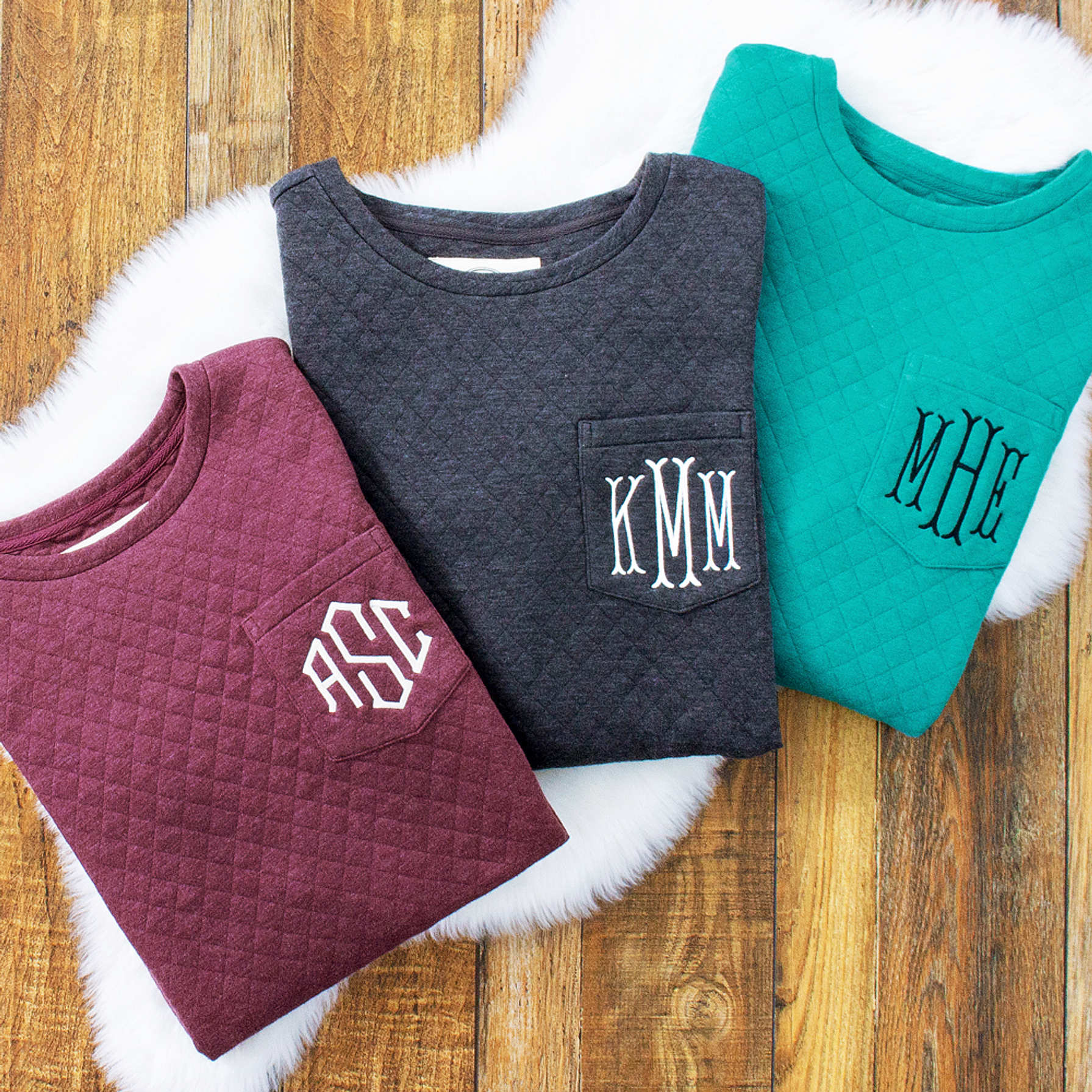 Personalized Quilted Sweatshirts - Marleylilly