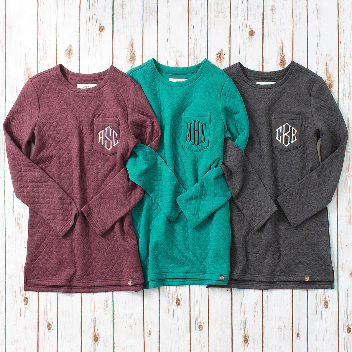 Personalized Quilted Sweatshirts - Marleylilly