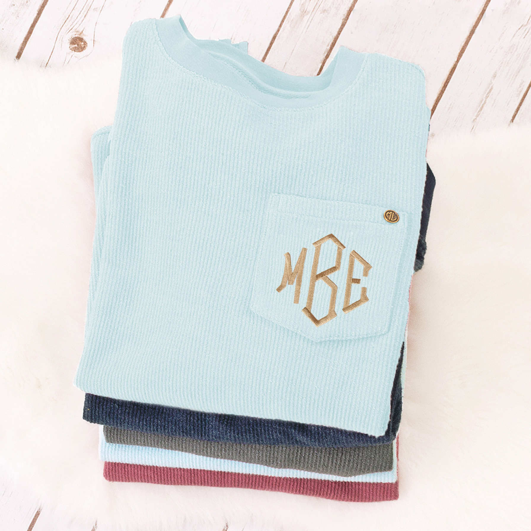 Monogrammed Corded Sweatshirt - Marleylilly
