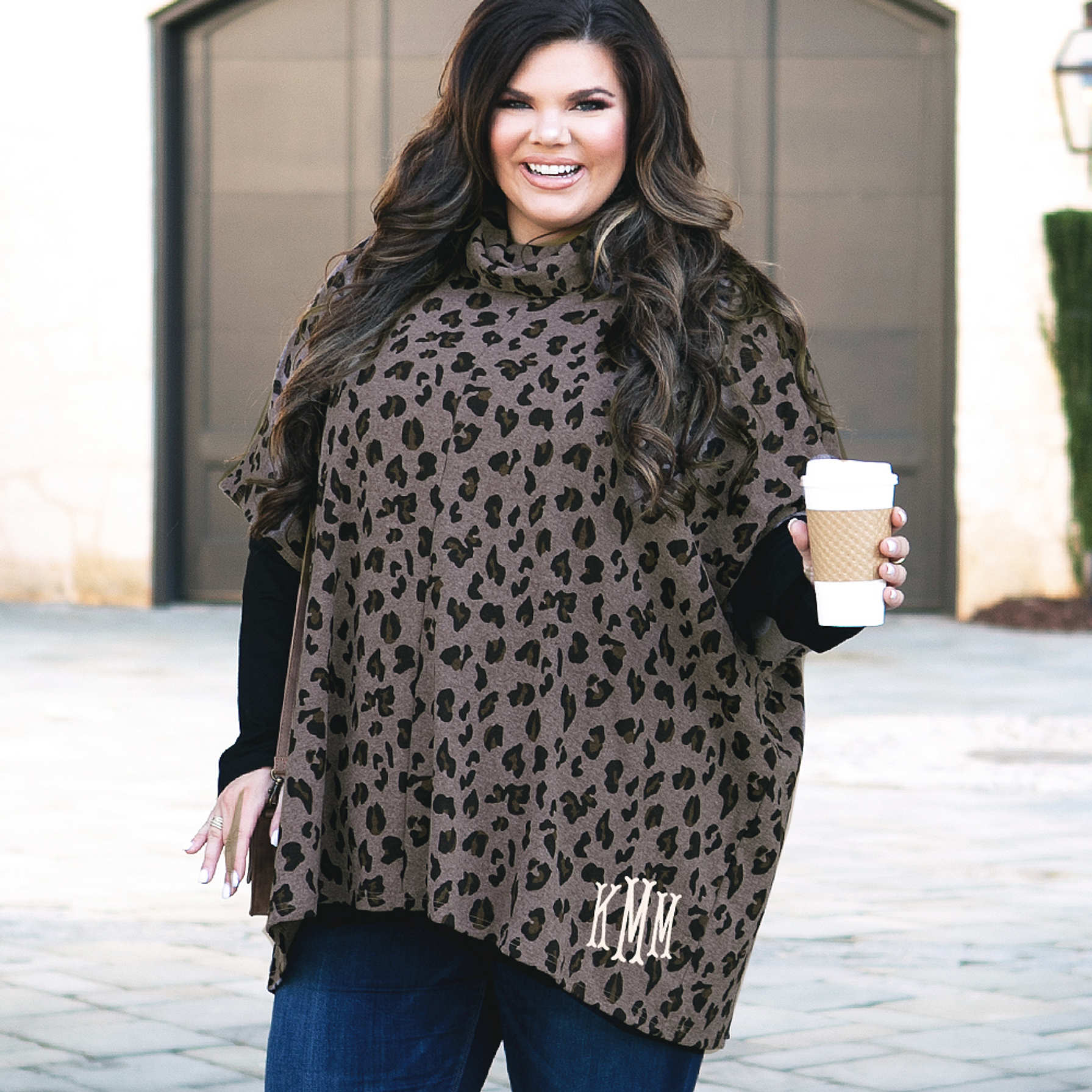 Ladies Personalized Cowl Neck Ponchos - Marleylilly