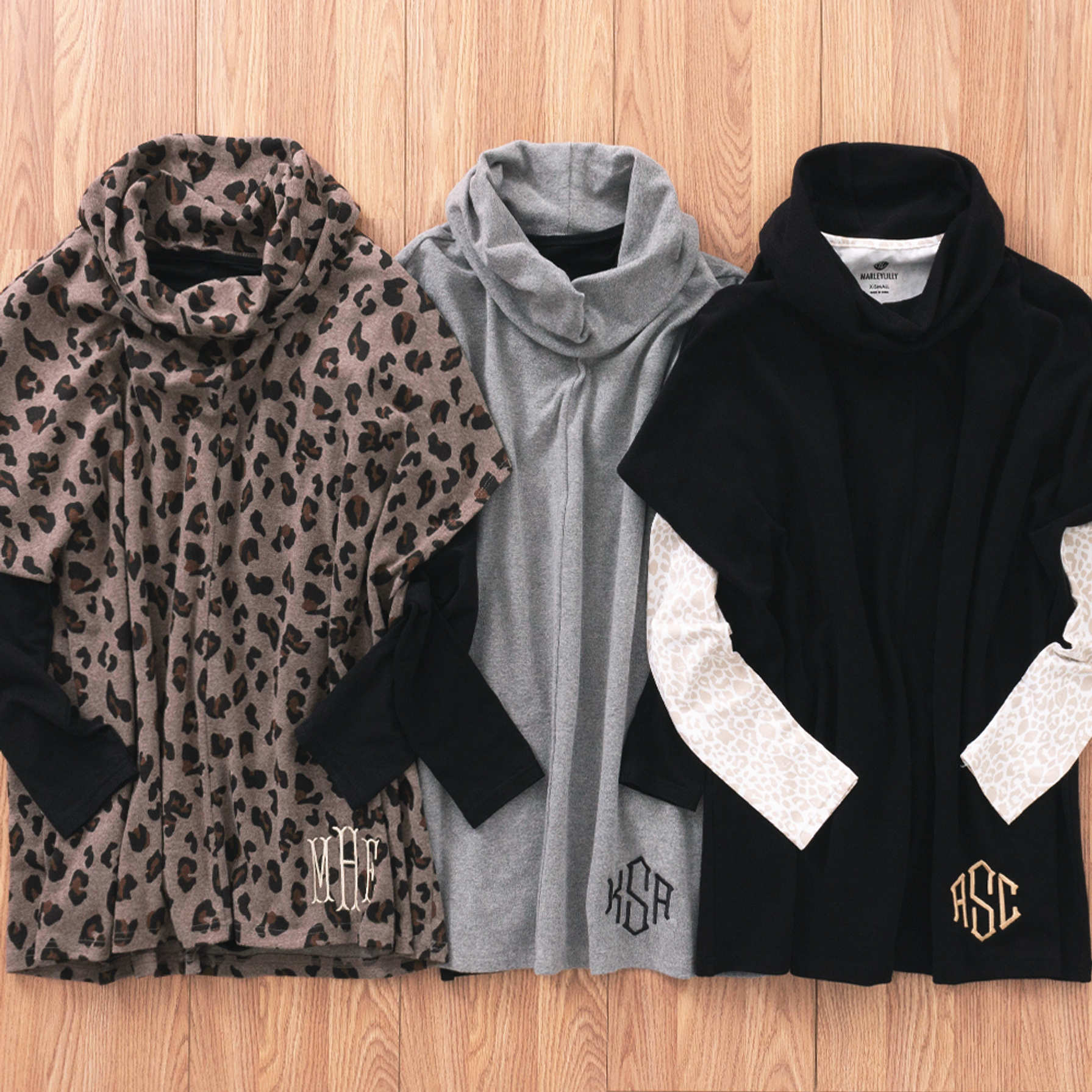 Ladies Personalized Cowl Neck Ponchos - Marleylilly