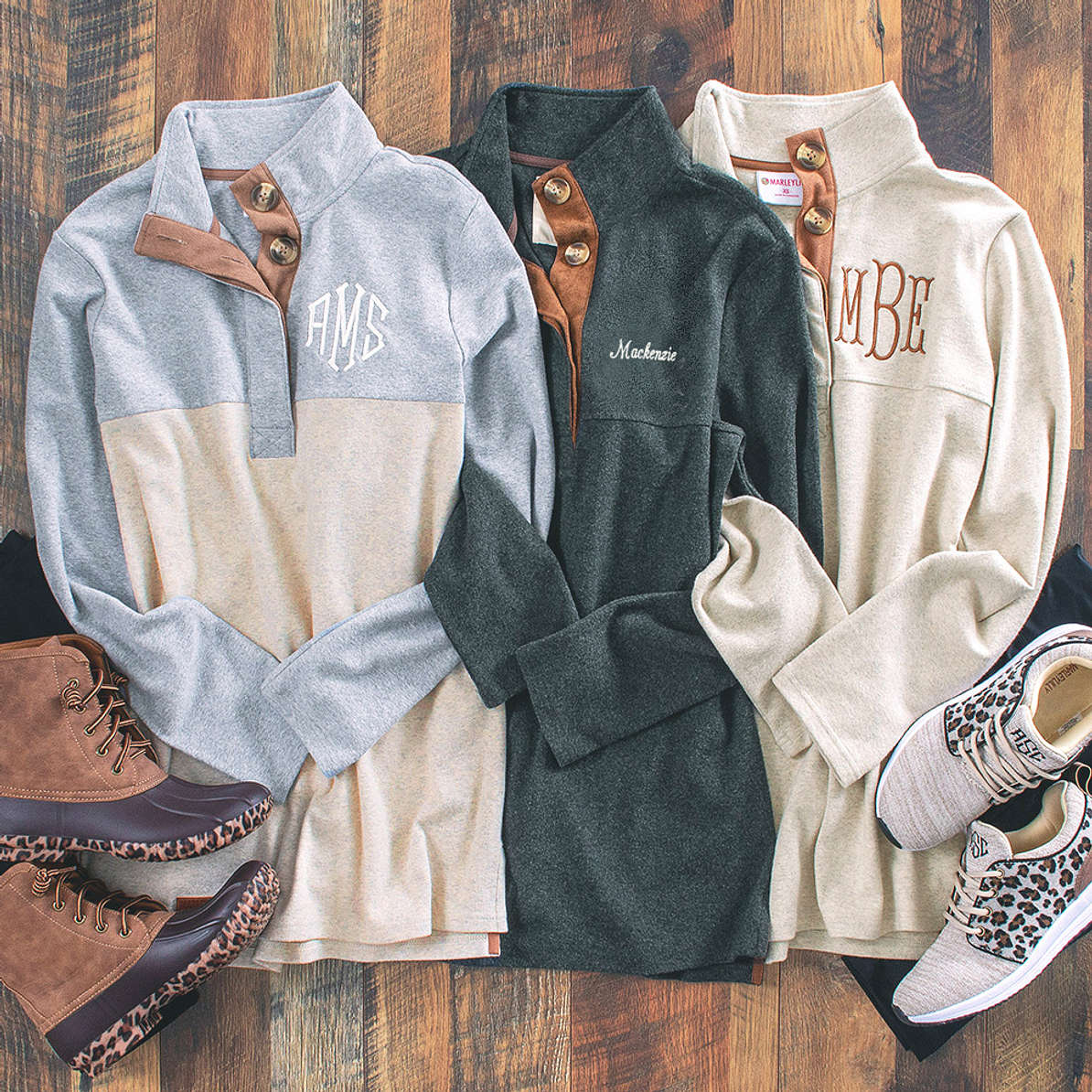 Monogrammed Popover Sweater Tunic - Marleylilly