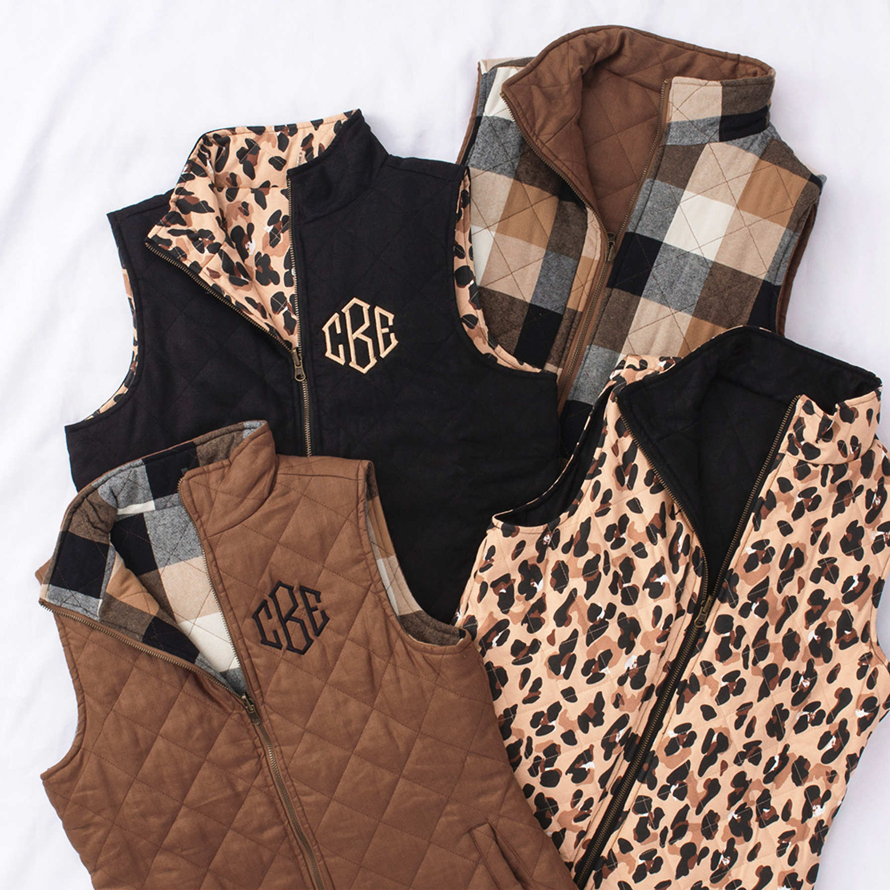 Personalized Ladies Reversible Plaid Vest - Marleylilly