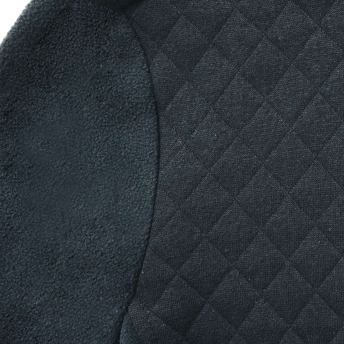 Monogrammed Quilted Fleece Pullover Black