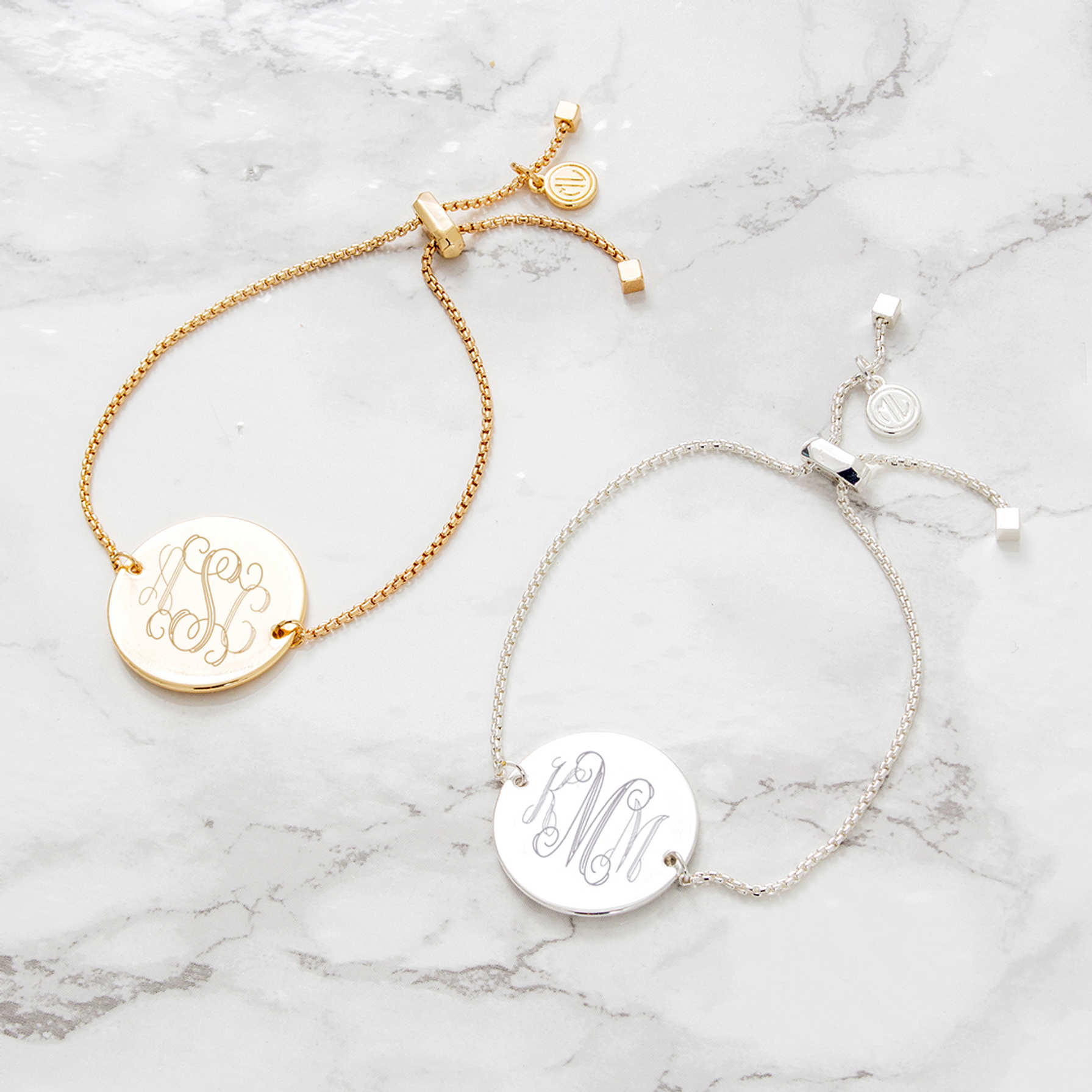 Monogrammed Disc Bracelet - Gold/Silver - Marleylilly
