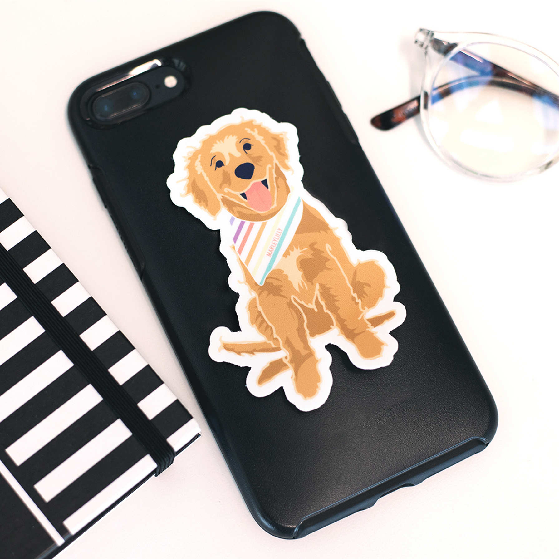 Puppy with Bandana Sticker - Marleylilly