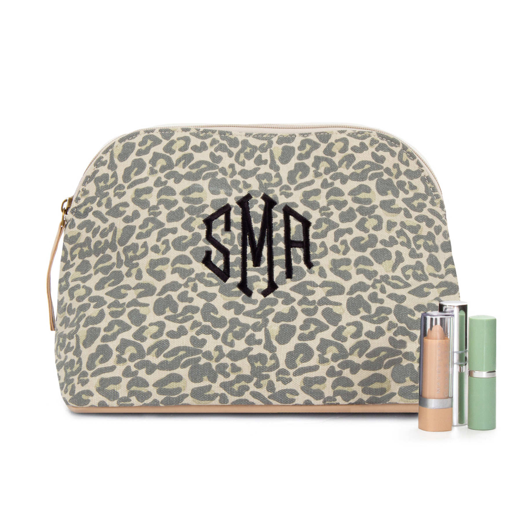 Personalized Rustic Leopard Makeup Bag