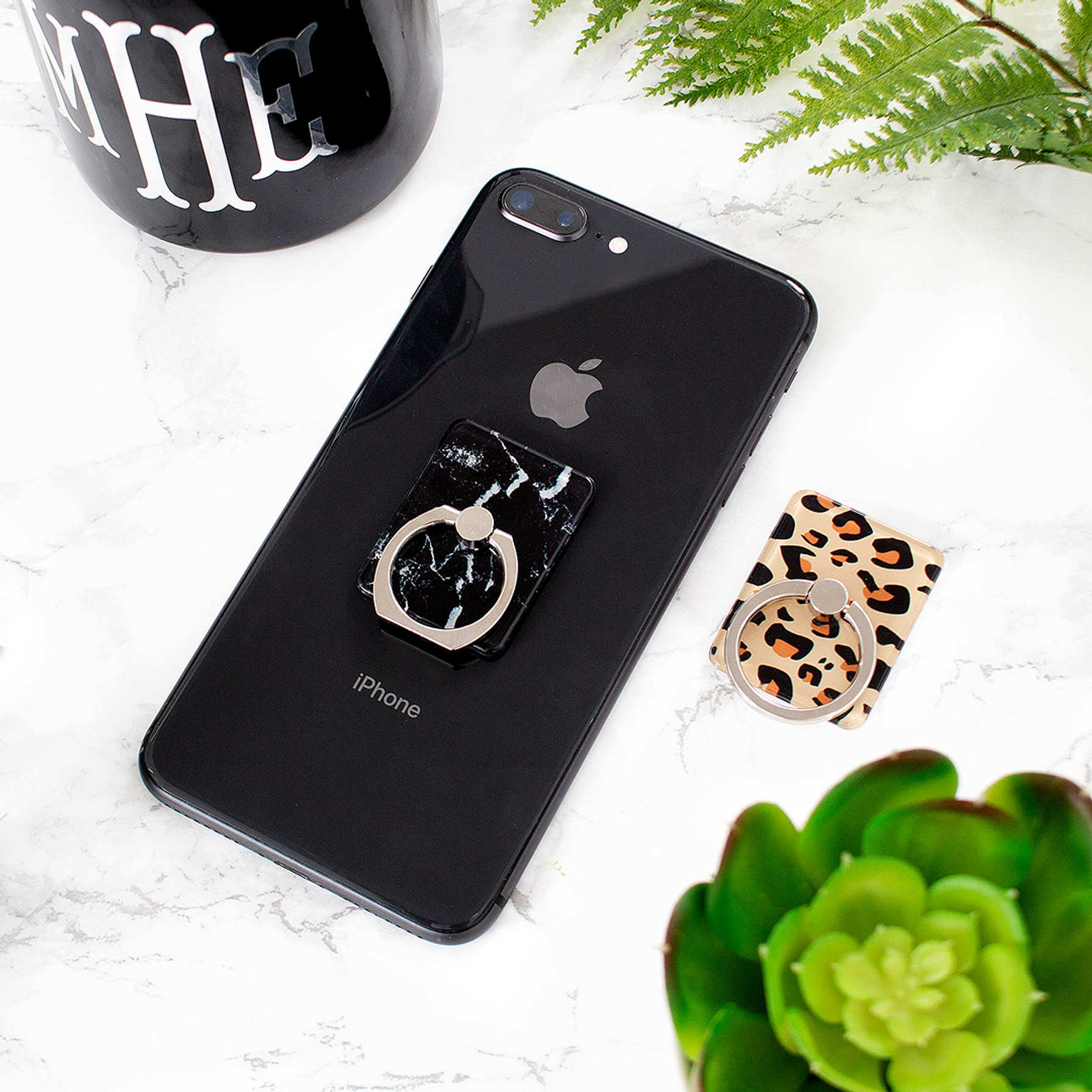 Acrylic Pattern Phone Ring - Marble or Leopard