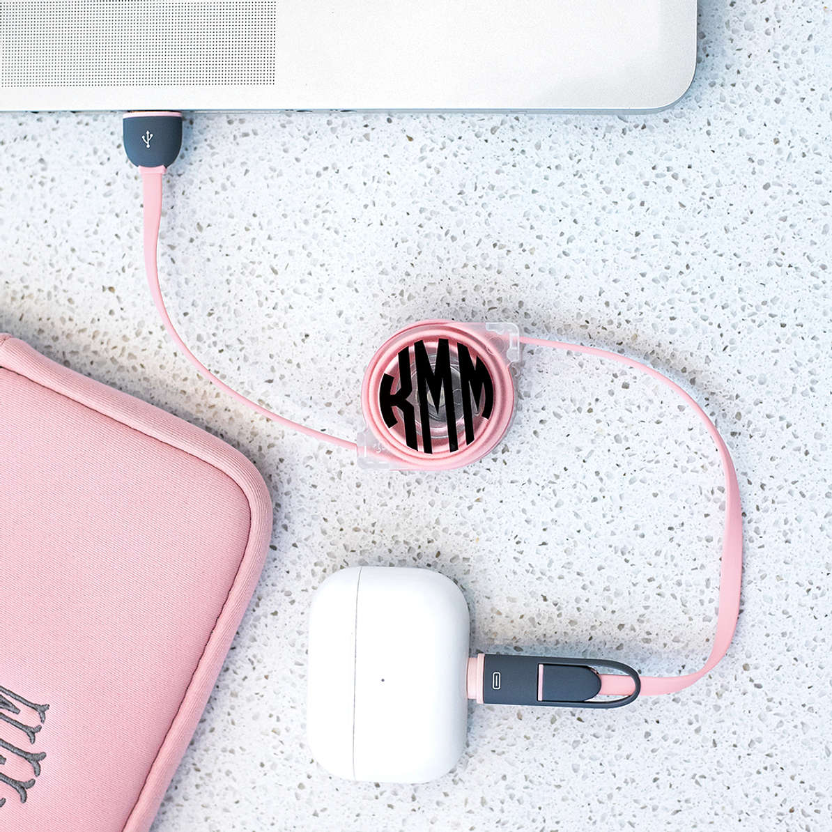 Personalized Retractable Lightning Charger - Marleylilly