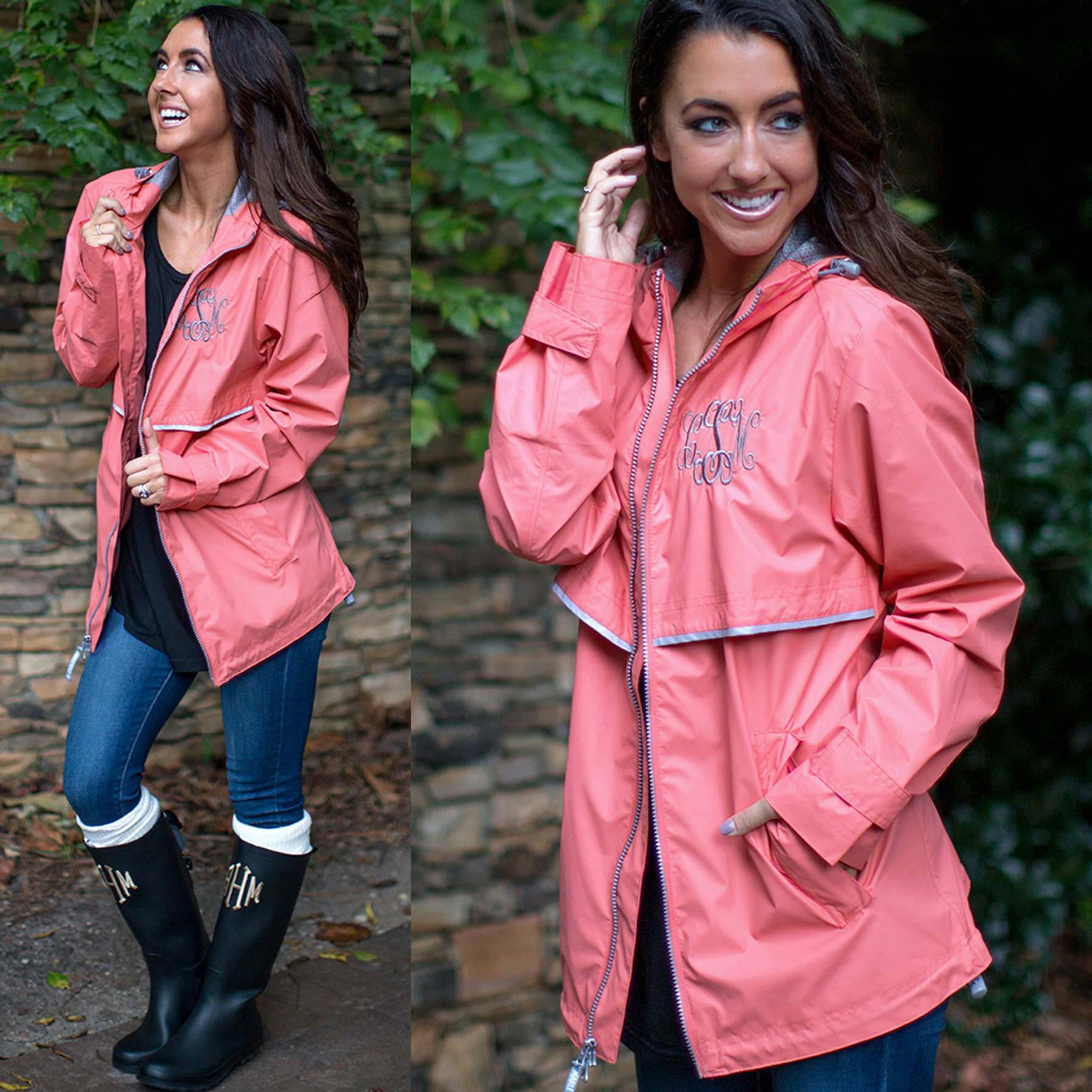 Monogrammed Rain Jacket - Women's New Englander Jacket with Hood