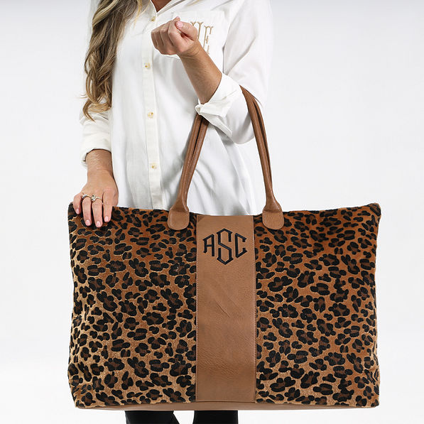 Personalized Leopard Print Weekender Bag