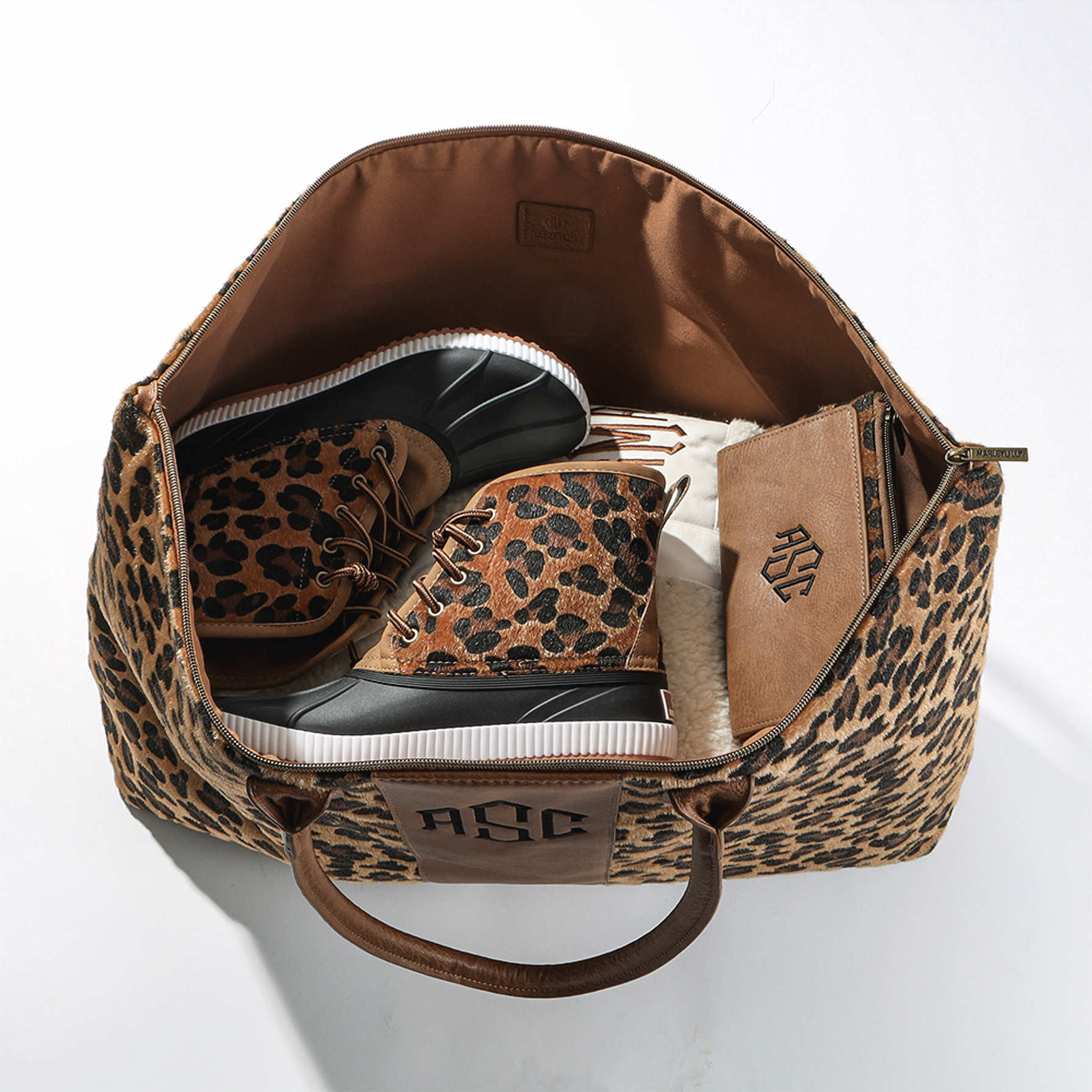 Personalized Leopard Print Weekender Bag