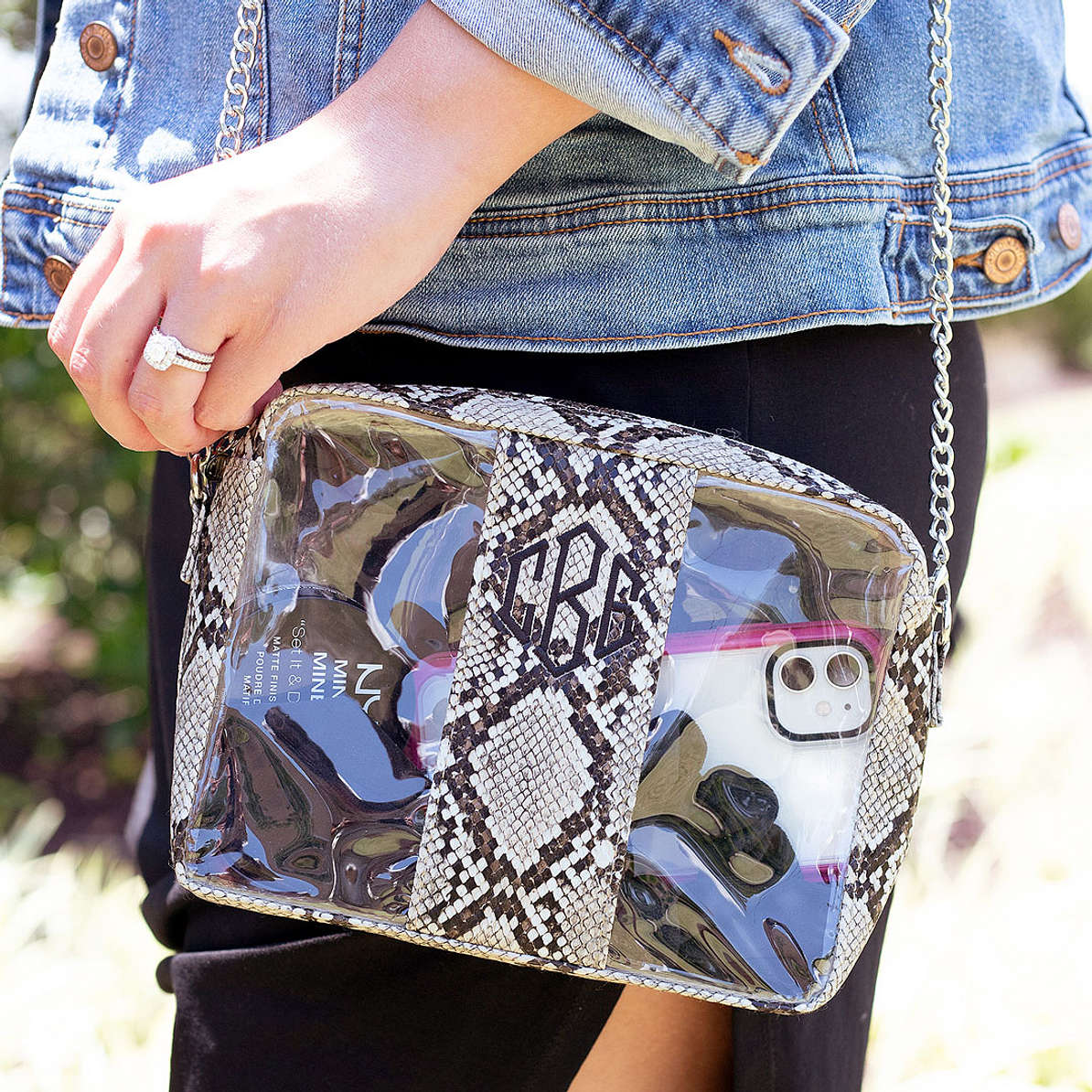 Clear PVC Stadium Bag - Monogrammed - Marleylilly.com