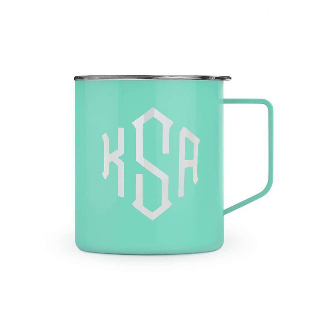 Monogrammed Insulated Coffee Mug with Lid - 14 Oz.