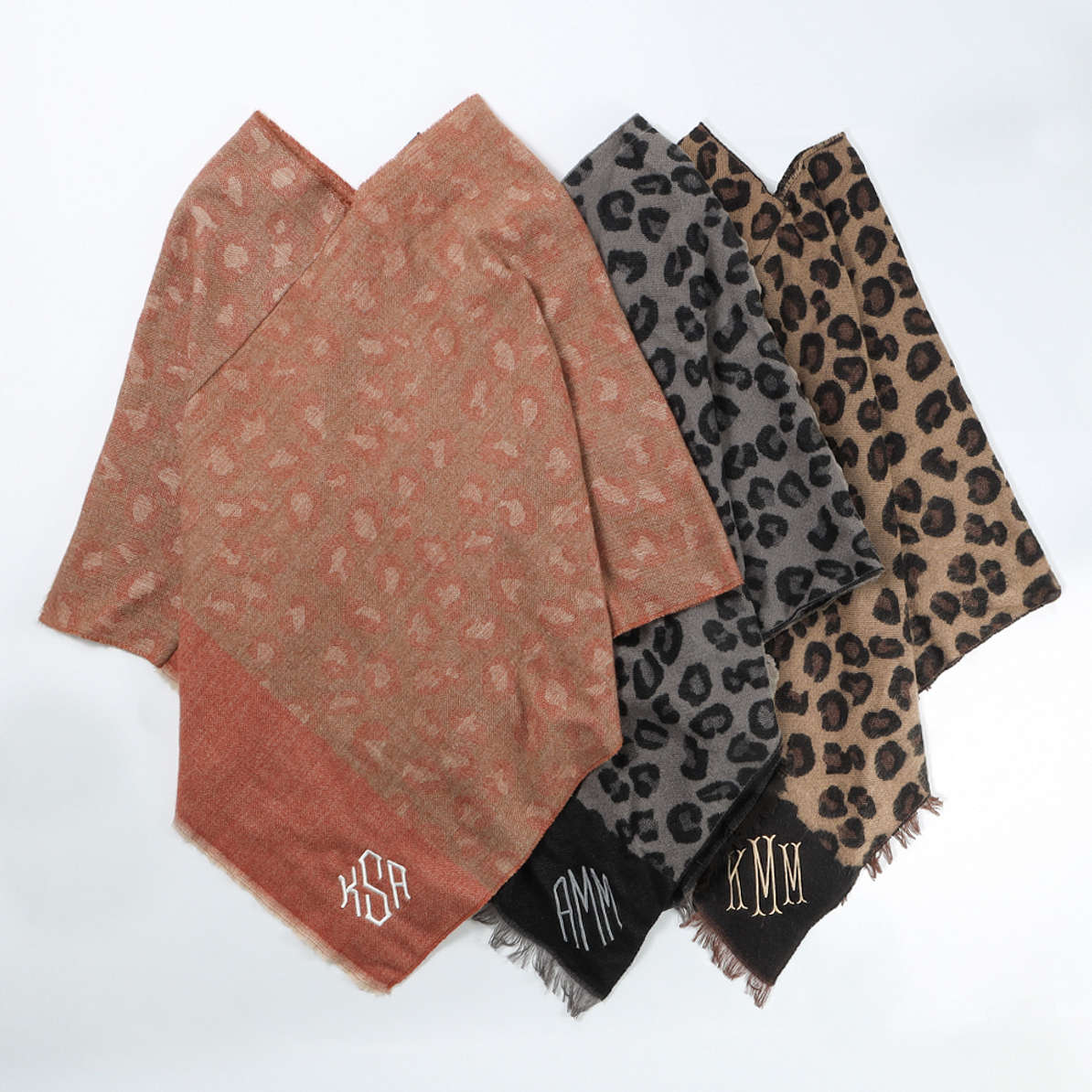 Monogrammed Leopard Sweater Wrap — Marleylilly