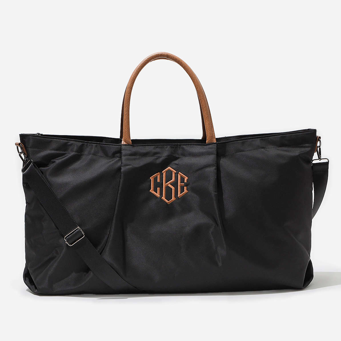Personalized Black Nylon Weekender Bag