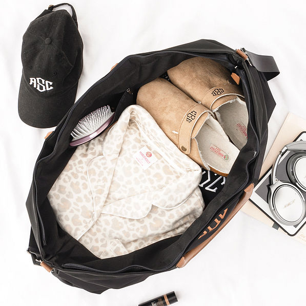 Personalized Black Nylon Weekender Bag