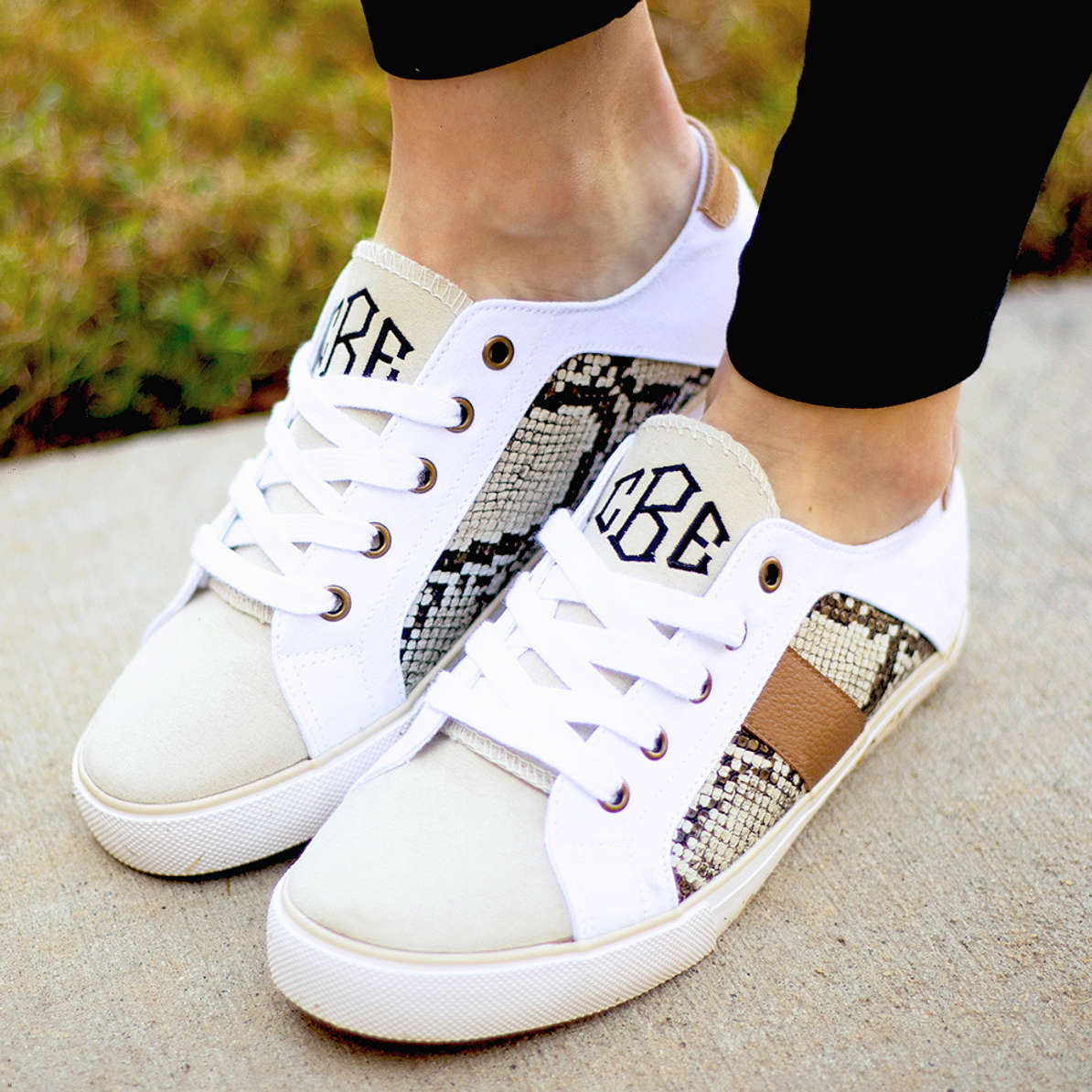 Personalized Snakeskin Sueded Sneakers - Marleylilly