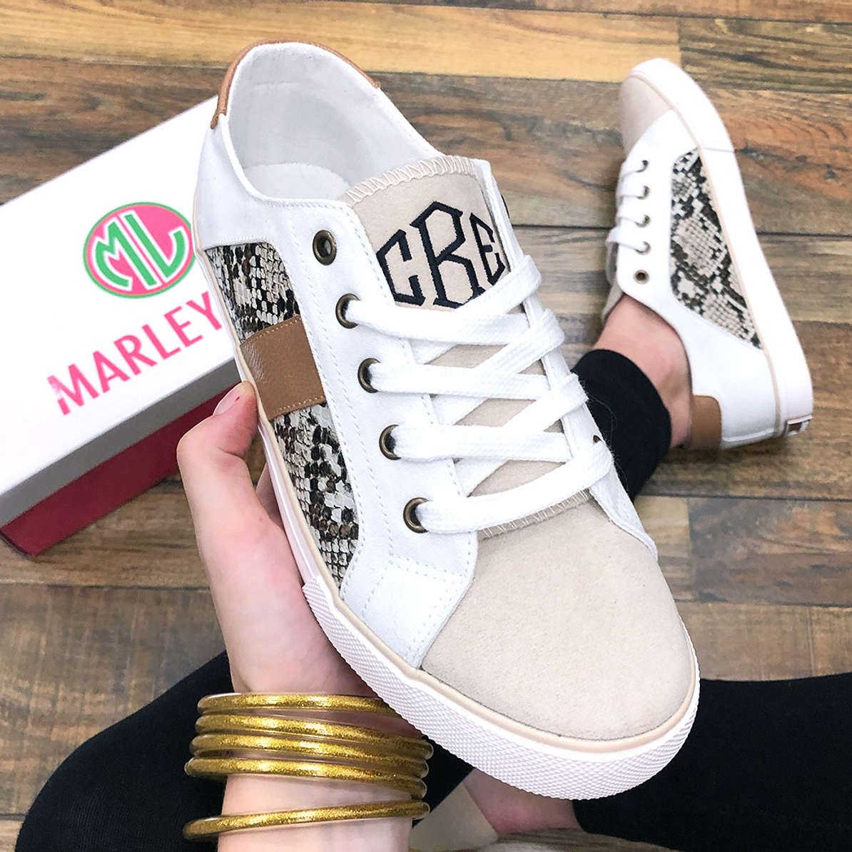Personalized Snakeskin Sueded Sneakers - Marleylilly