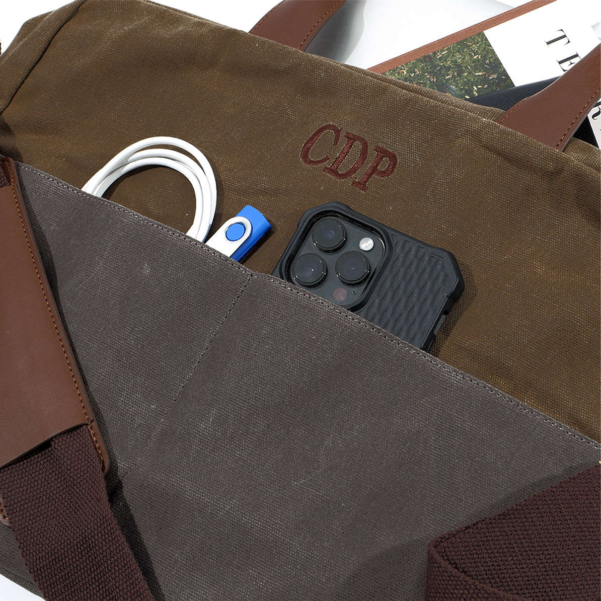 Men's Personalized Waxed Canvas Shoulder Messenger Bag – Marleylilly