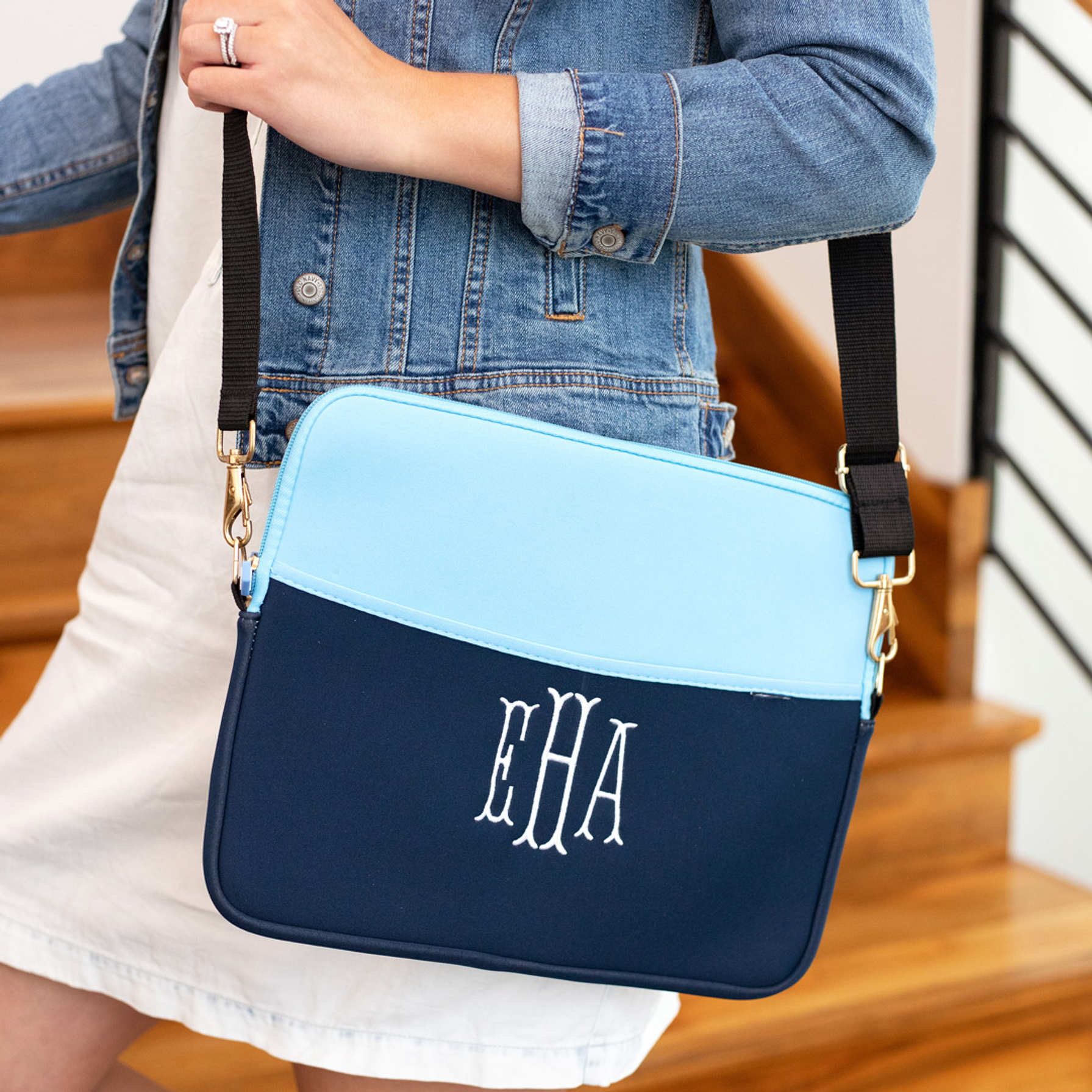 Monogrammed Laptop Case/Sleeve - 13” or 16” Strap