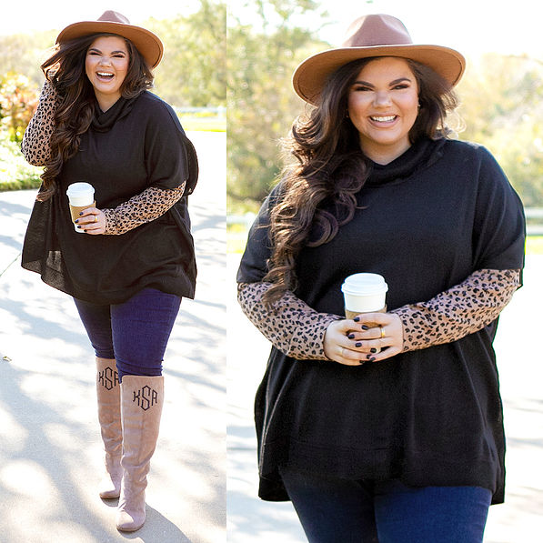 Ladies Short Sleeve Cowl Neck Poncho