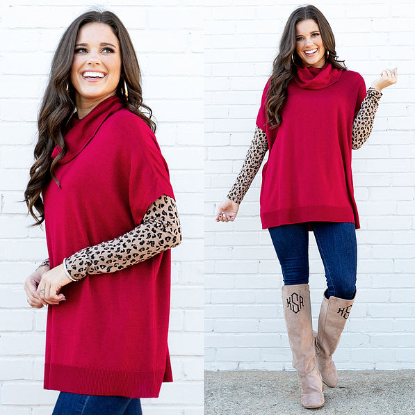Ladies Short Sleeve Cowl Neck Poncho