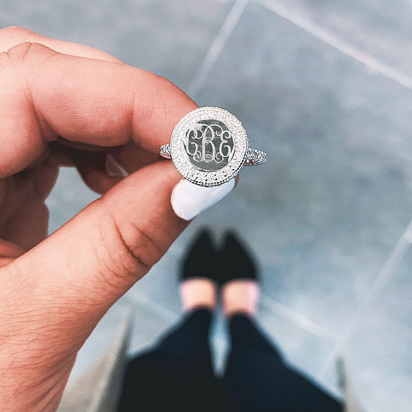 Personalized Sterling Silver Pave Ring – Marleylilly
