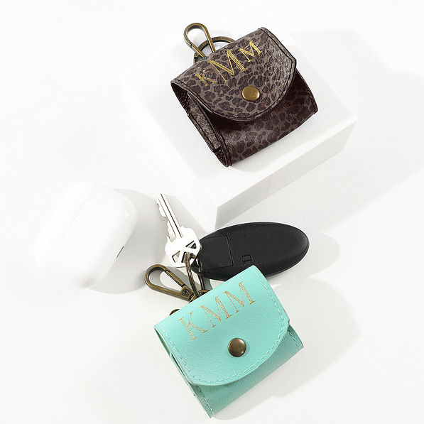 Monogrammed AirPod Case Keychain - Marleylilly